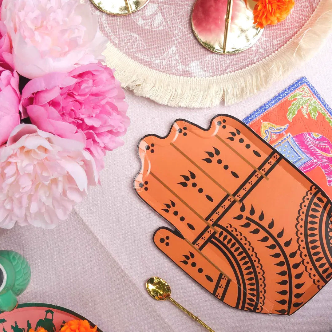 Henna Hand Plate Set (x 8) – Modern Desi